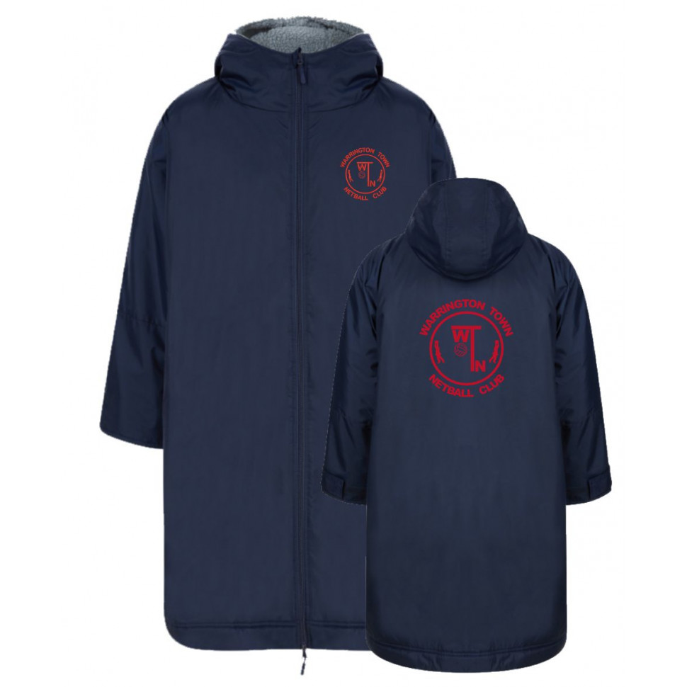 Touchline UK - Warrington Town Netball Club All-Weather Robe - Navy